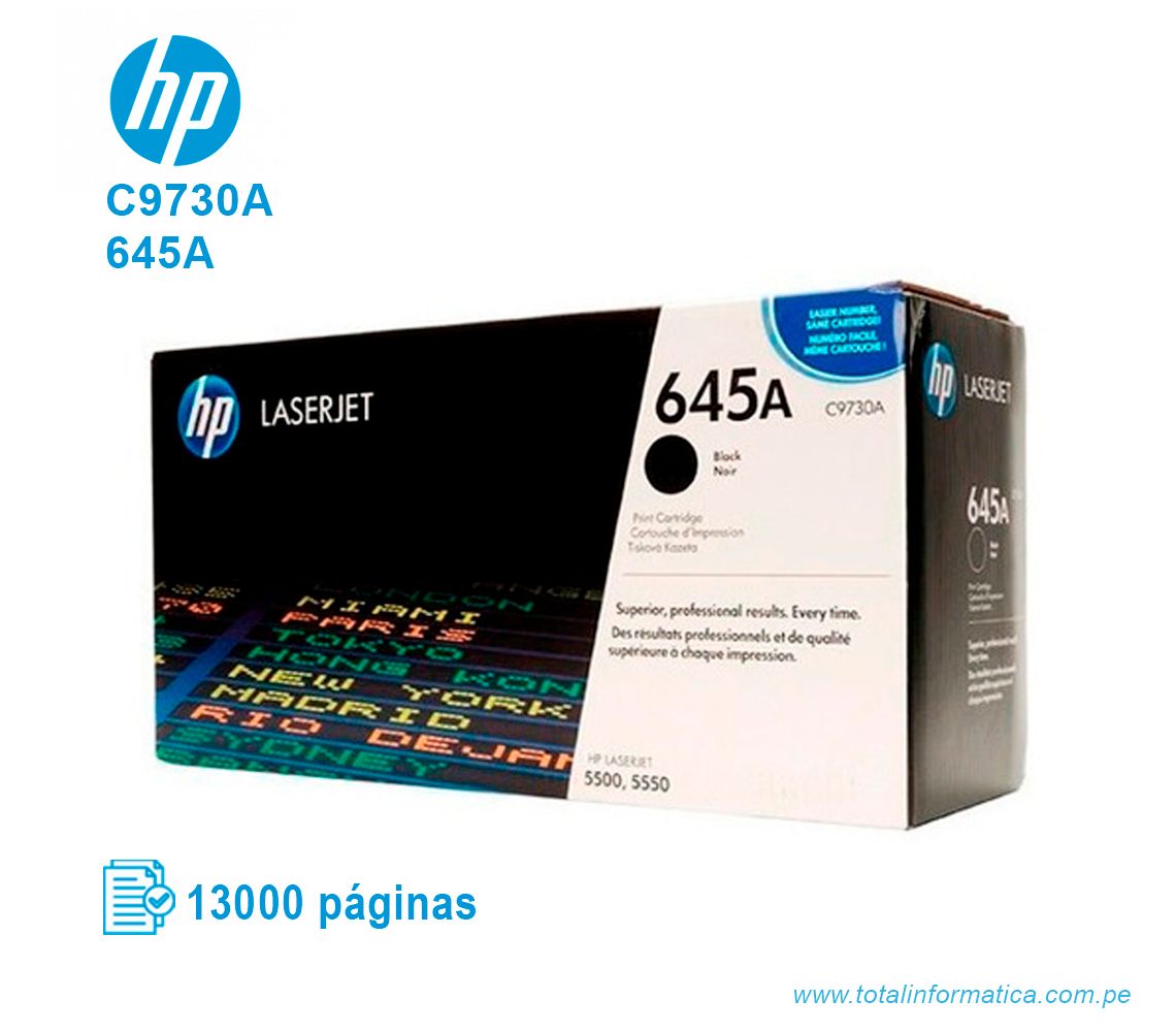 TONER HP 645A BLACK ( C9730A ) LASERJET 5500, 13K PGS