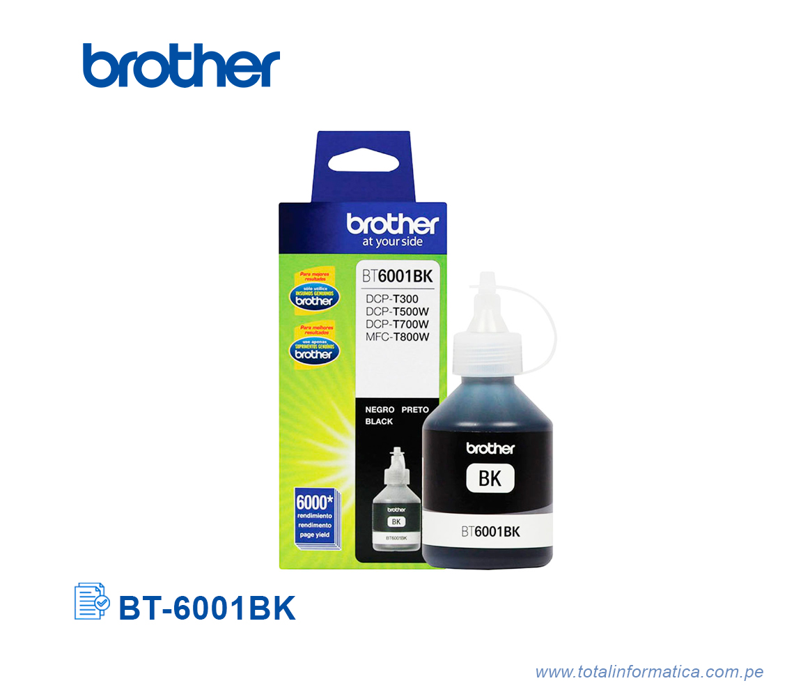 TINTA BROTHER BT-6001BK BLACK DCP-T300W, 6K PG