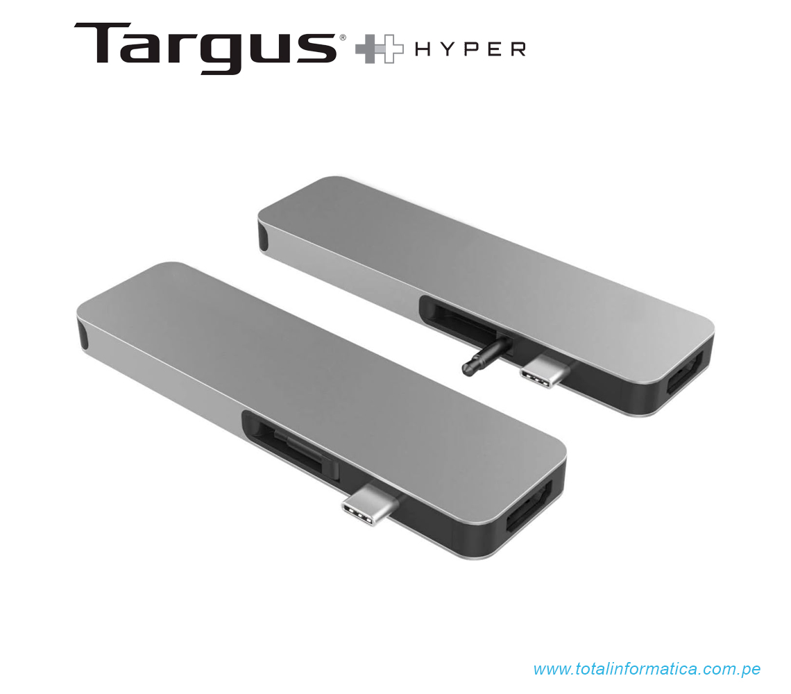 HUB USB-C HYPER 7 EN 1, HDMI/USB-A, 3.0/CARD, READER/USB-C, GRIS(GN21D ...