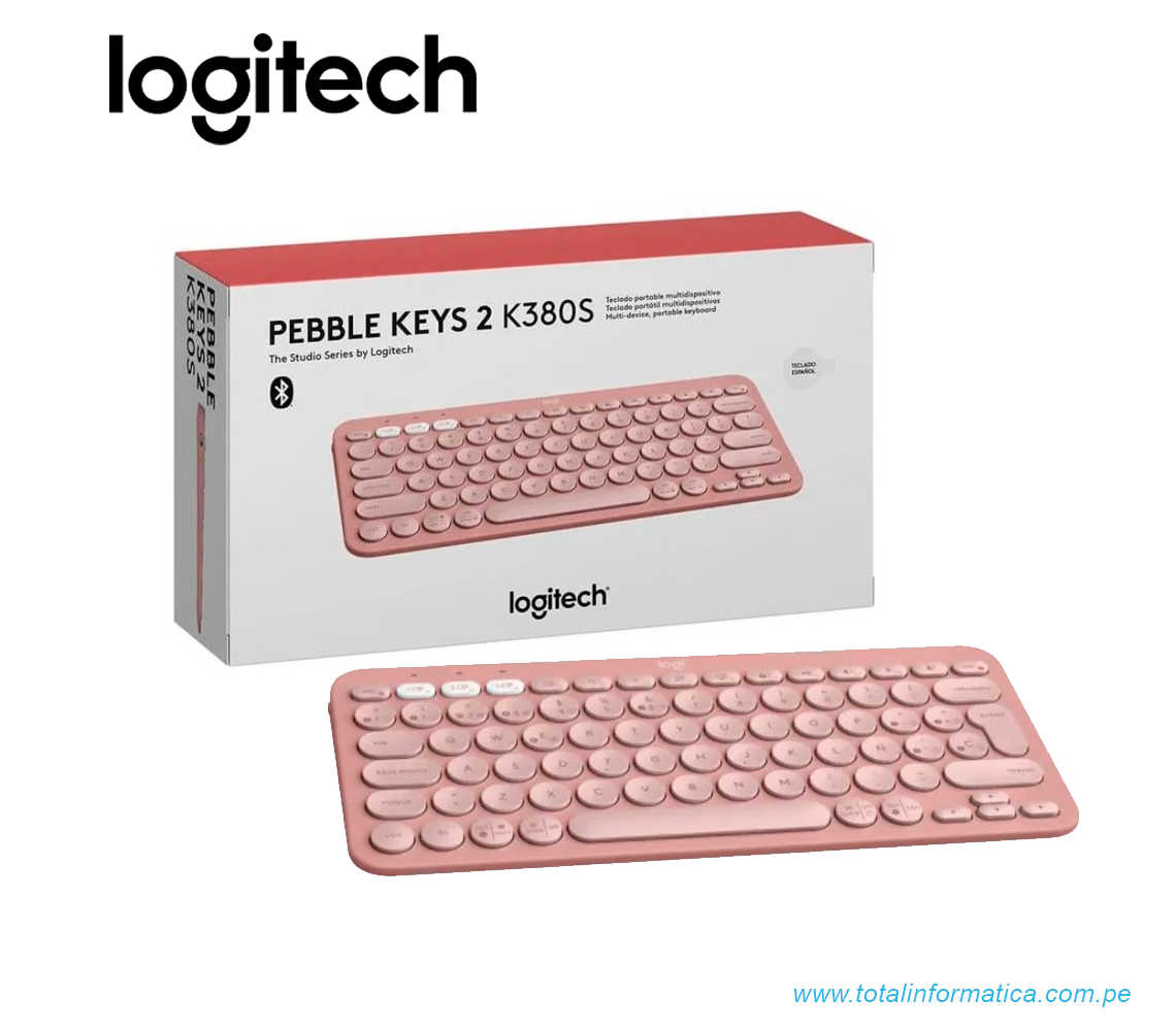 TECLADO LOGITECH PEBBLE 2 K380S, BLUETOOTH/INALAMBRICO, ROSA(920-011785)
